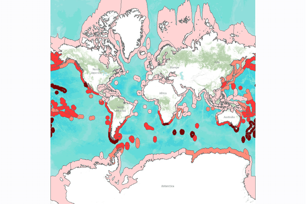 Number of Threatened Seabird Species by Marine Ecoregion | Data Basin