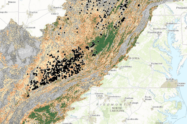 Forest Density and Surface Mining Locations | Data Basin