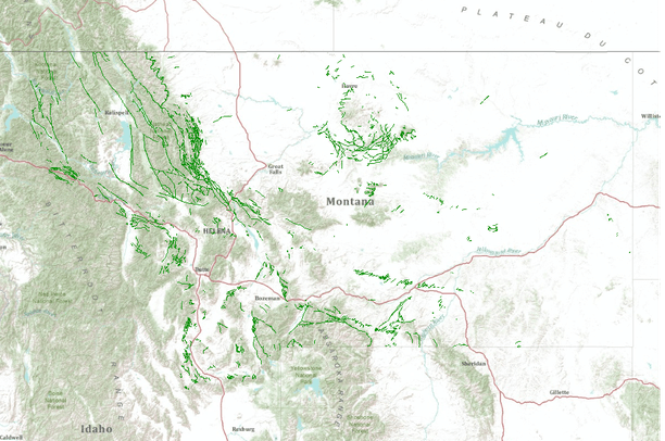 Faults of Montana, USA | Data Basin