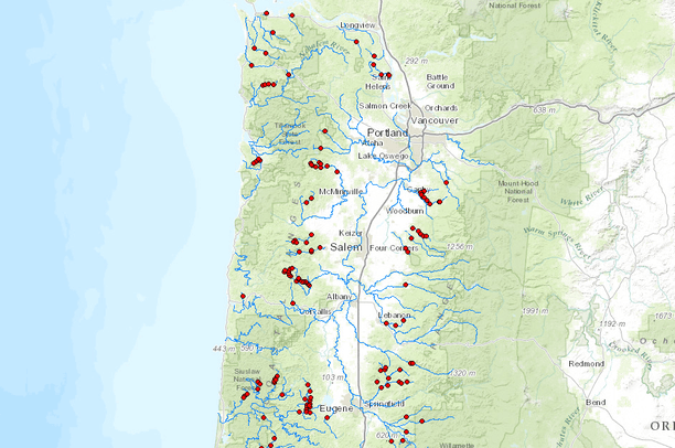 Oregon Coast Splash Dams and Log Drives | Data Basin