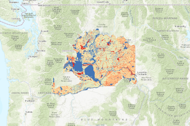 Ranchland Value EEMS Model, Washington Columbia Plateau – Least-Conflict Solar Project | Data Basin