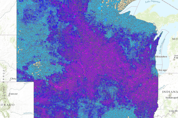 EnviroAtlas - Major Grains by 12-digit HUC for the North Central United ...