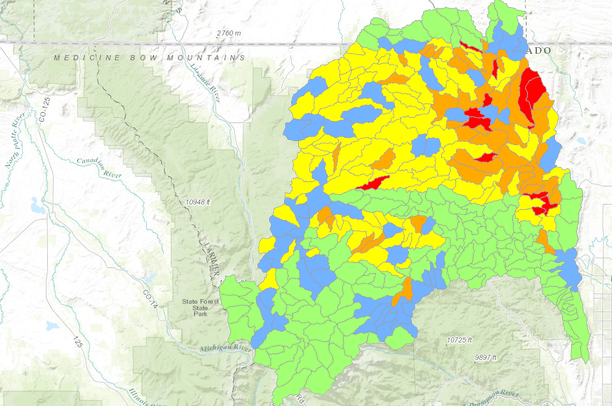 Upper Poudre Watershed Existing Water Quality Impairment Ranking | Data ...