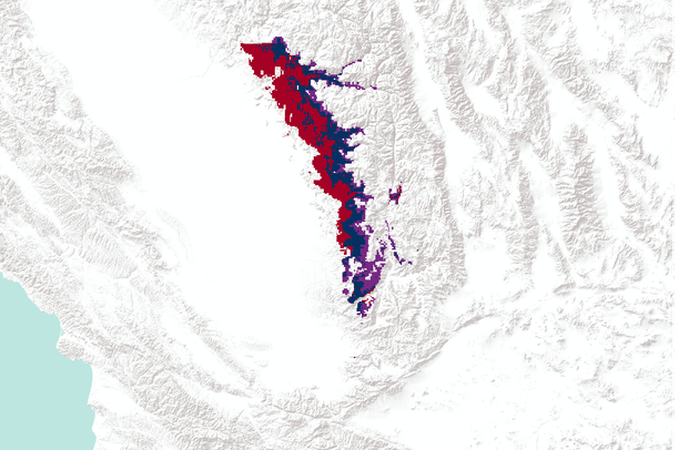 Hot, wet scenario forecast of climate suitability for California ...