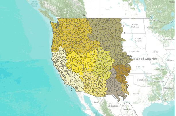 Hydrologic Unit Code (HUC) Boundaries for 11 Western States in USA ...