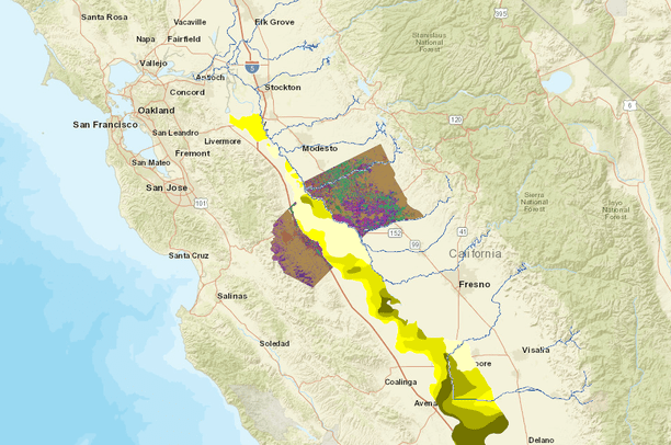 Crop and Electrical Conductivity Contamination in Merced Area | Data Basin