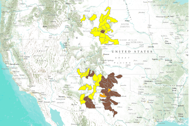 Green sunfish (Lepomis cyanellus) distribution and status by HUC8 ...