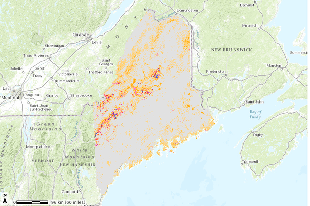 Maine Wind Density | Data Basin