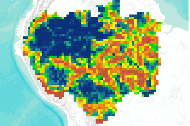 Percent change in aboveground tree cover for the Amazon Basin under CRU ...