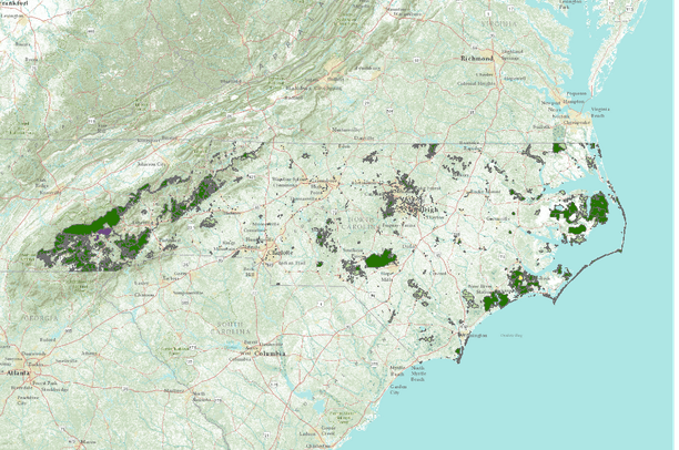 Protected Areas - North Carolina, October 2012 | Data Basin