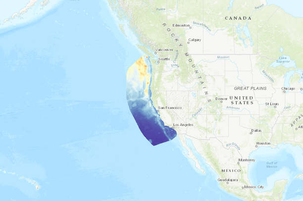 Buller's Shearwater Predicted At-Sea Density, U.S. West Coast | Data Basin