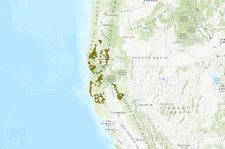 Fisher Connectivity Map, Protected Areas, NCSO Population | Data Basin