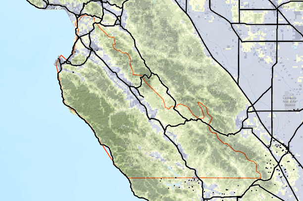 Monterey County Intactness and Roads | Data Basin