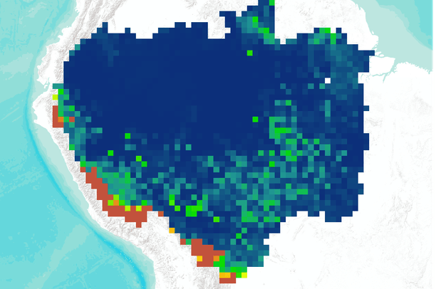 Percent change in aboveground tree cover for the Amazon Basin under CRU ...