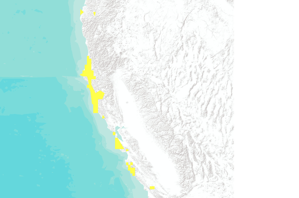 Predicted Distribution of Redwood (Sequoia sempervirens) - A2 emission ...