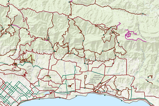 Example of Trail Locations and Trails | Data Basin