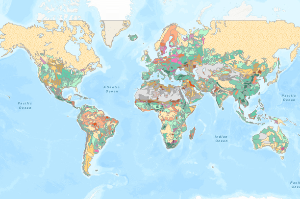 Global distribution of human enduced soil deg | Data Basin