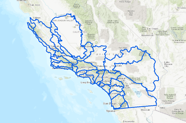 WRP HUC 8 Hydrologic Units | SCWRP MAPT