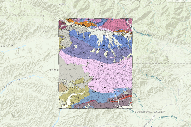 Sawmill Mountain USGS Quad, Dibblee Geology | Data Basin