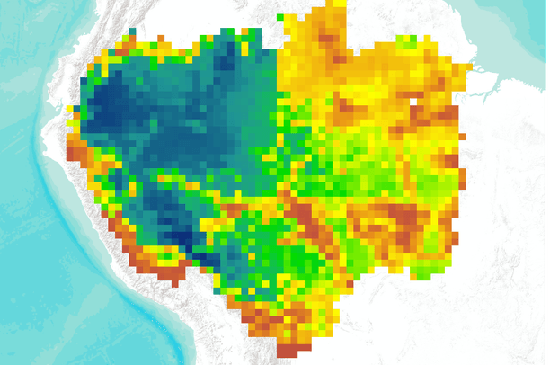 Aboveground biomass (Mg C/ha) for the Amazon Basin under UKMO HADGEM1 ...