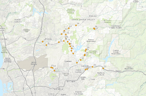 SR67 Proposed Crossing Sites | Data Basin