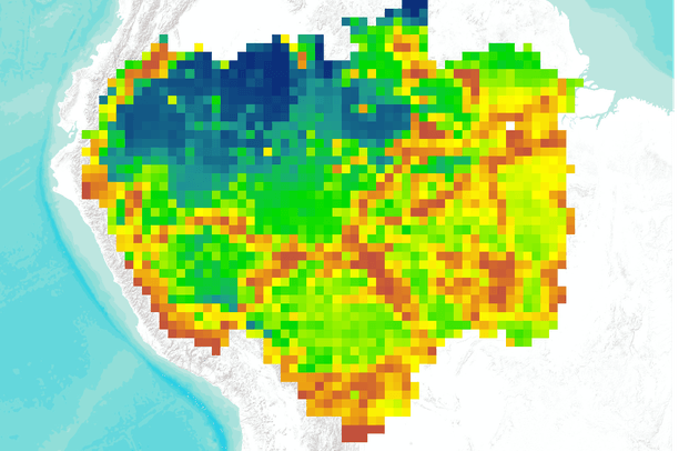 Aboveground biomass (Mg C/ha) for the Amazon Basin under CCSM 3.0 ...
