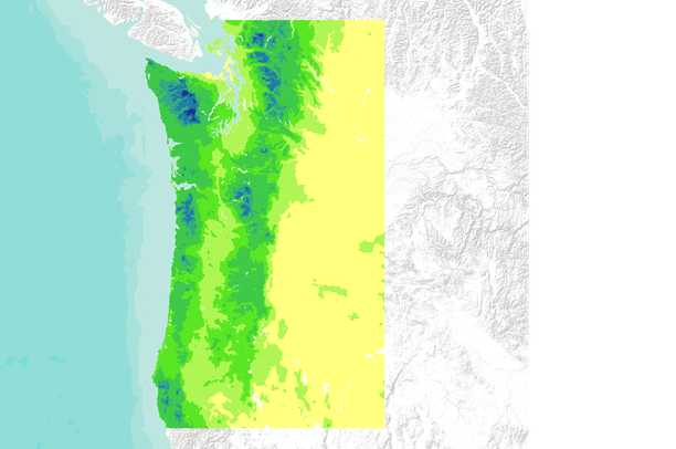 Projected (2070-2099) mean monthly precipitation (mm) under Hadley A2 ...