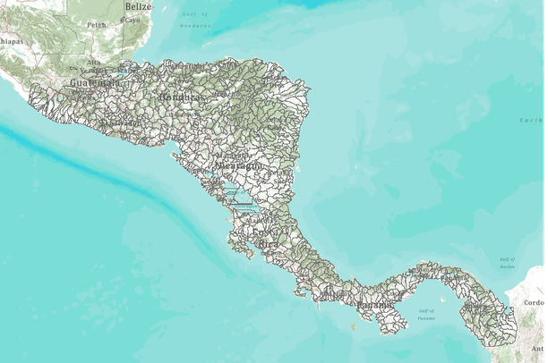 Nested Watersheds of Central America | Data Basin