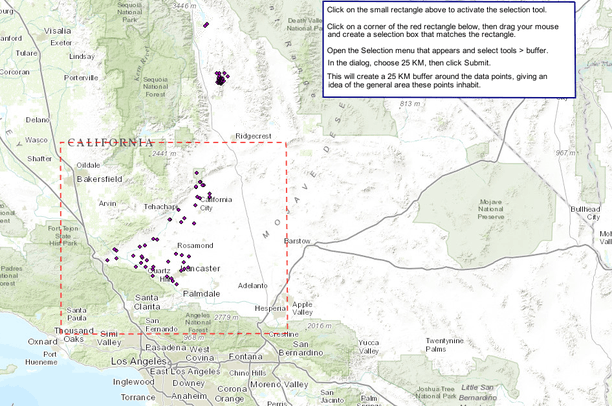 Buffer (Selection) - Sample Map | Data Basin