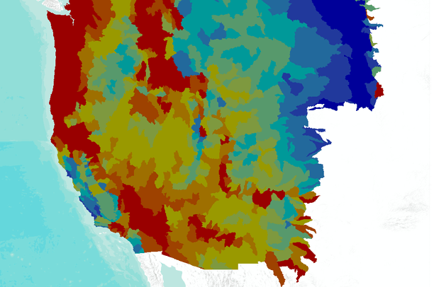 Weighted average range site production for the western USA | Data Basin