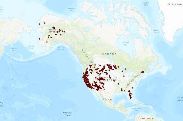 WFIGS - US Wildland Fire Locations for June, 2021 | SBC Atlas