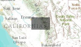 kaweah watershed with SSP RCD, streams, and terrain | Data Basin