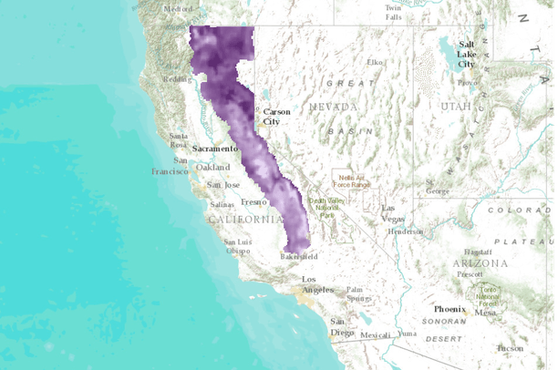 Mean difference between maximum and minimum temperatures during summer ...
