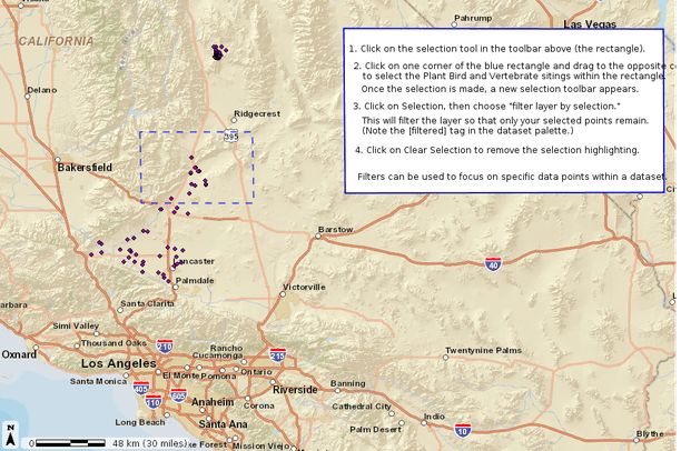 Selection Tools - Filter by Selection - Sample Map | Data Basin