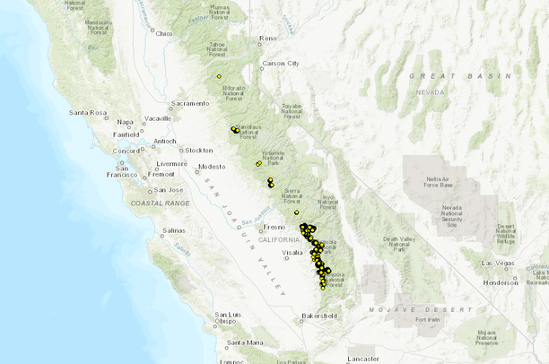 Giant Sequoia Groves of the Sierra Nevada California | Data Basin