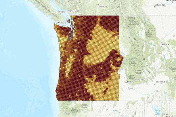 Lasionycteris noctivagans (Silver-haired bat) Predictive Distribution ...