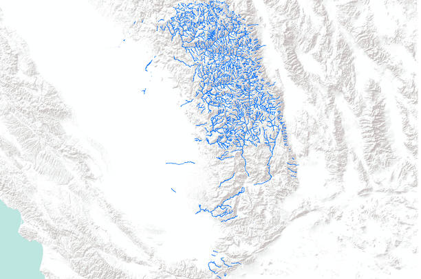 Perennial streams and rivers of the southern Sierra, USA | Data Basin