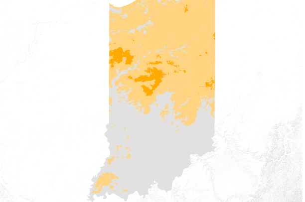 Indiana Wind Power Density (W/m2) at 50 meters above ground level ...