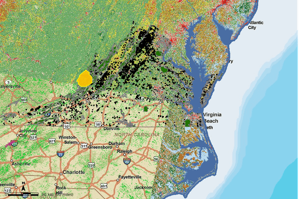 Intact Forest Areas, VA | Data Basin