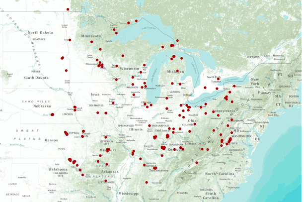 Midwestern MAPS Stations | Data Basin