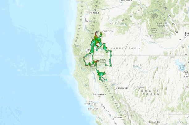 Least-cost Corridors, Pacific Marten | Data Basin
