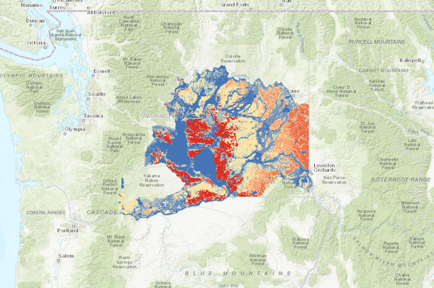 Farmland Value EEMS Model, Washington Columbia Plateau - Least-Conflict Solar Project | Data Basin