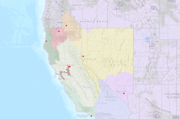 R8 field offices plus counties | Data Basin