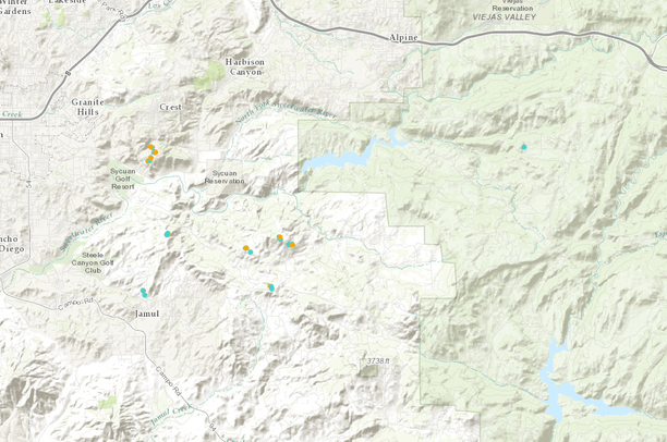 Dehesa Nolina soil sampling points | Data Basin
