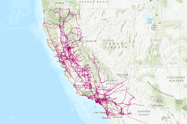 California Electric Transmission Lines (2022) | Data Basin