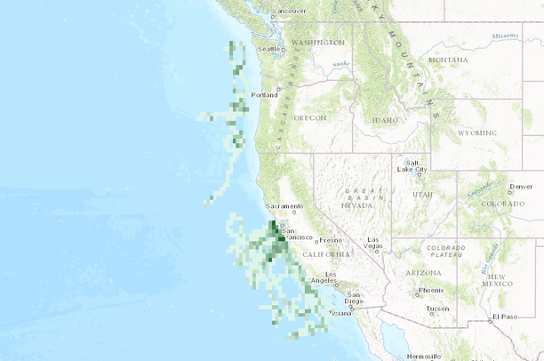Leatherback Sea Turtle Utilization Distribution, California Current ...