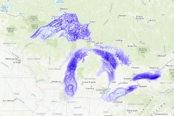 Great Lakes Bathymetric Map | Data Basin