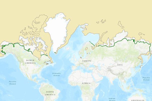 Treeline and Seasonal Sea ice meet today | Data Basin