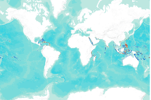 Coral reefs classified by coastal development threat, 2011 | Data Basin