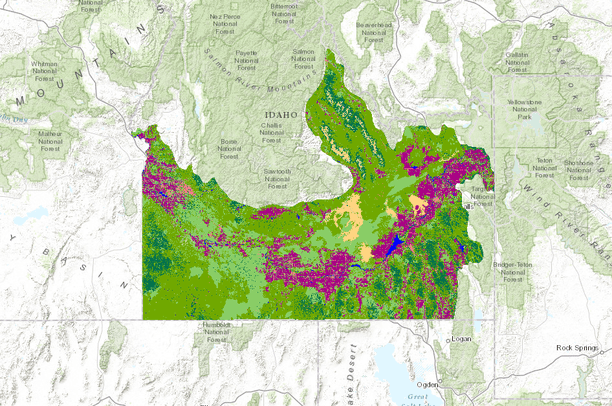 LANDFIRE Existing Vegetation Type (EVT) 3.1.0, Great Basin LCC (Idaho ...